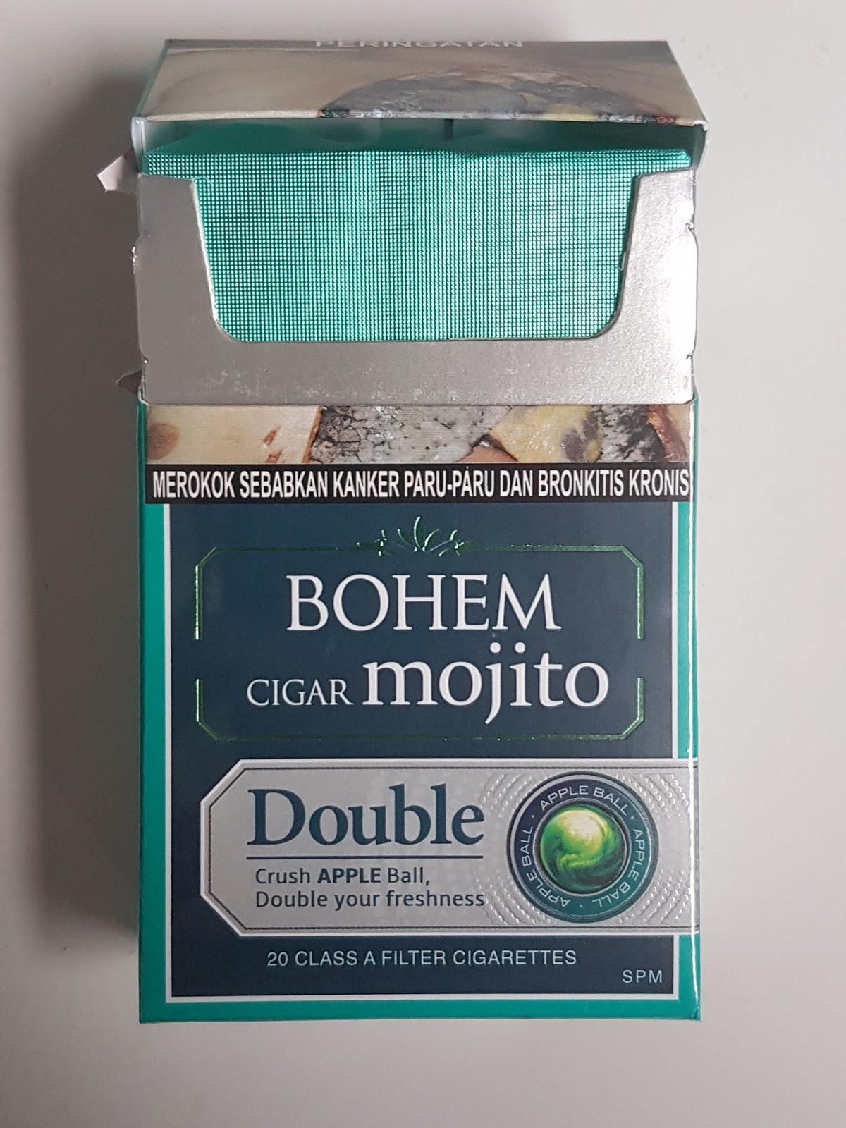 Bohem Cigar Mojito Double, SPM Ultra Lights Rasa Mojito dengan Apple Ball