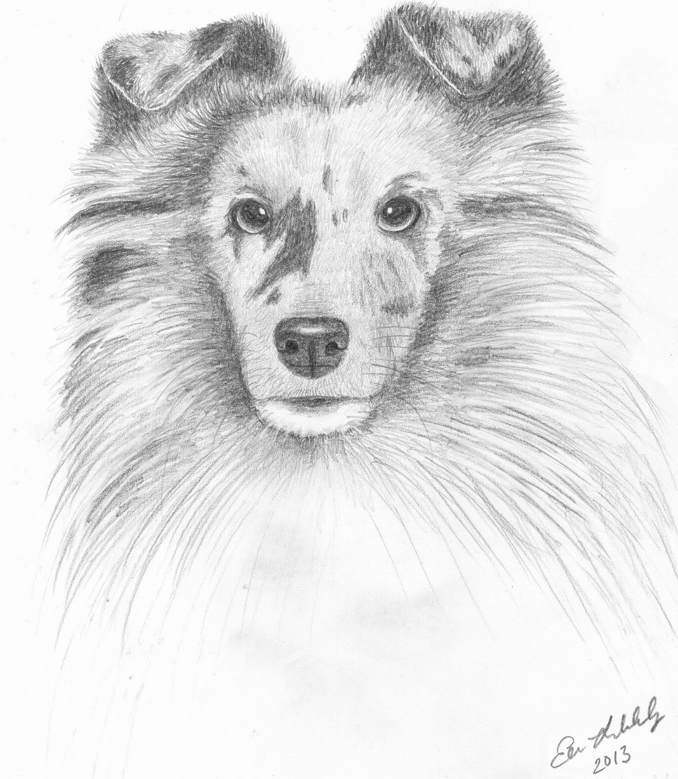 Kädenjälkiä - handmade by Eva: Koirapiirustus vaiheittain