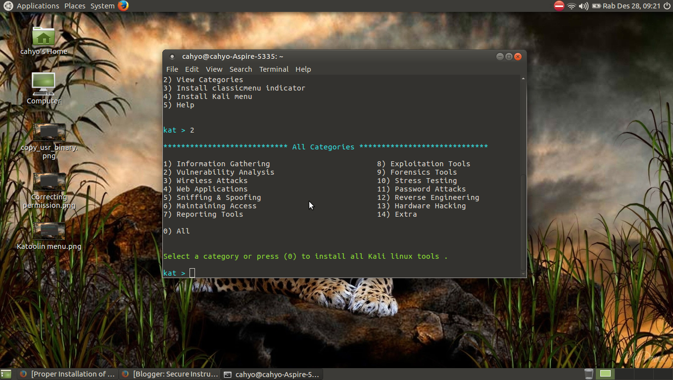 Install KALI Linux Tools di Ubuntu Mate - Secure Instrument