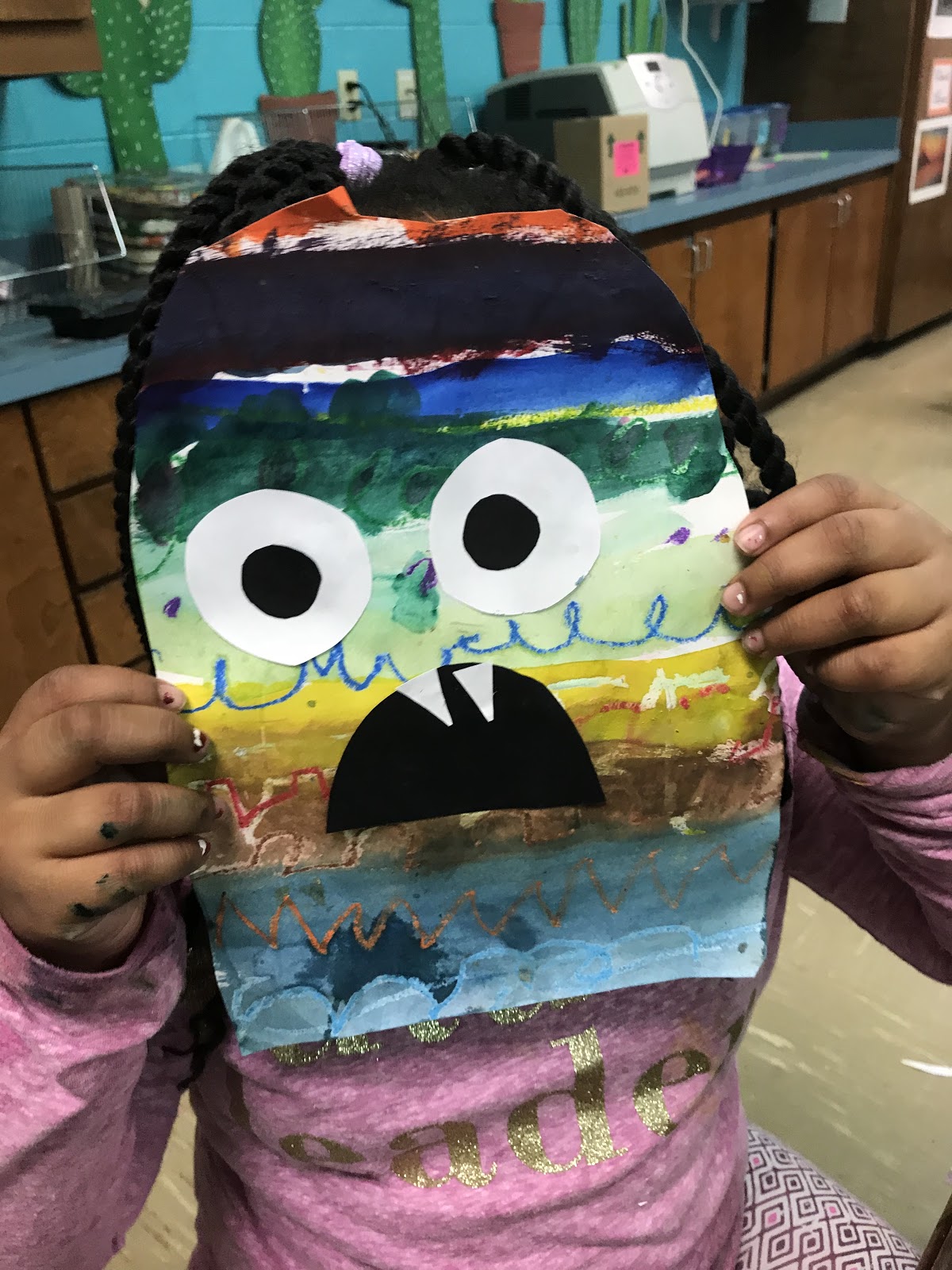 Elements of the Art Room: Kindergarten Line Painting Monsters