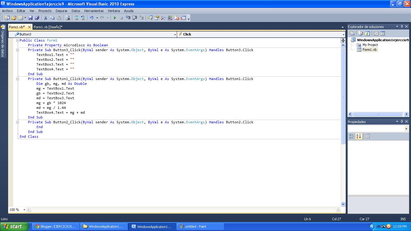 EJERCICIOS EN WINDOWS FORMS