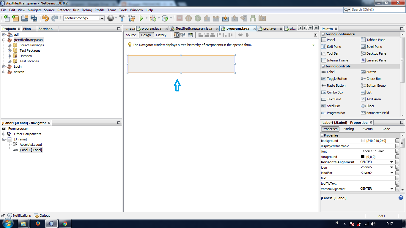 Transparans Jtextfield In Java Netbeans - FRESSKORE
