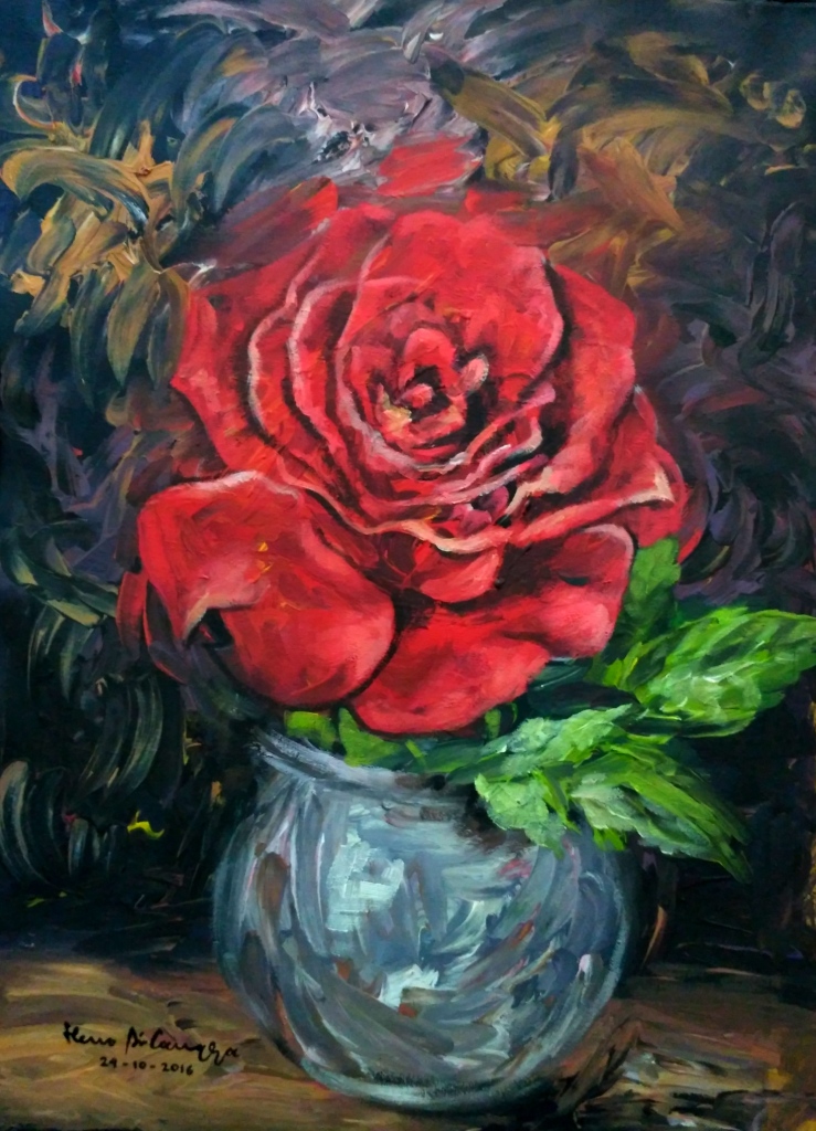 Ide 68+ Lukisan Sekuntum Bunga Mawar, Gambar Lukisan