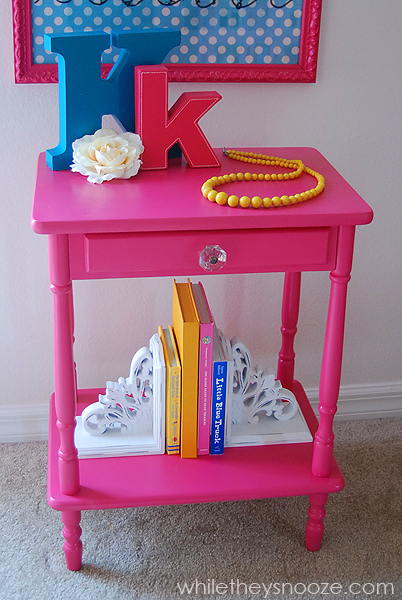While They Snooze: Tween Girl Side Table