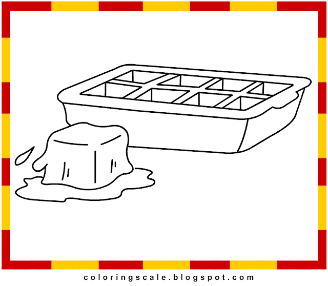 Coloring Pages Printable for kids: Ice Cubes Coloring pages for kids