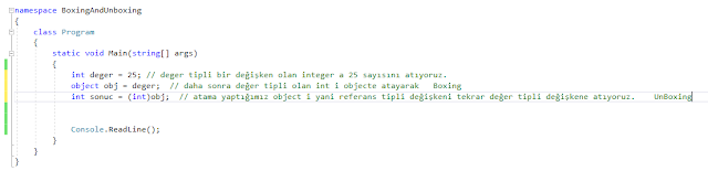 Oktay Altan: C# Boxing ve Unboxing Nedir
