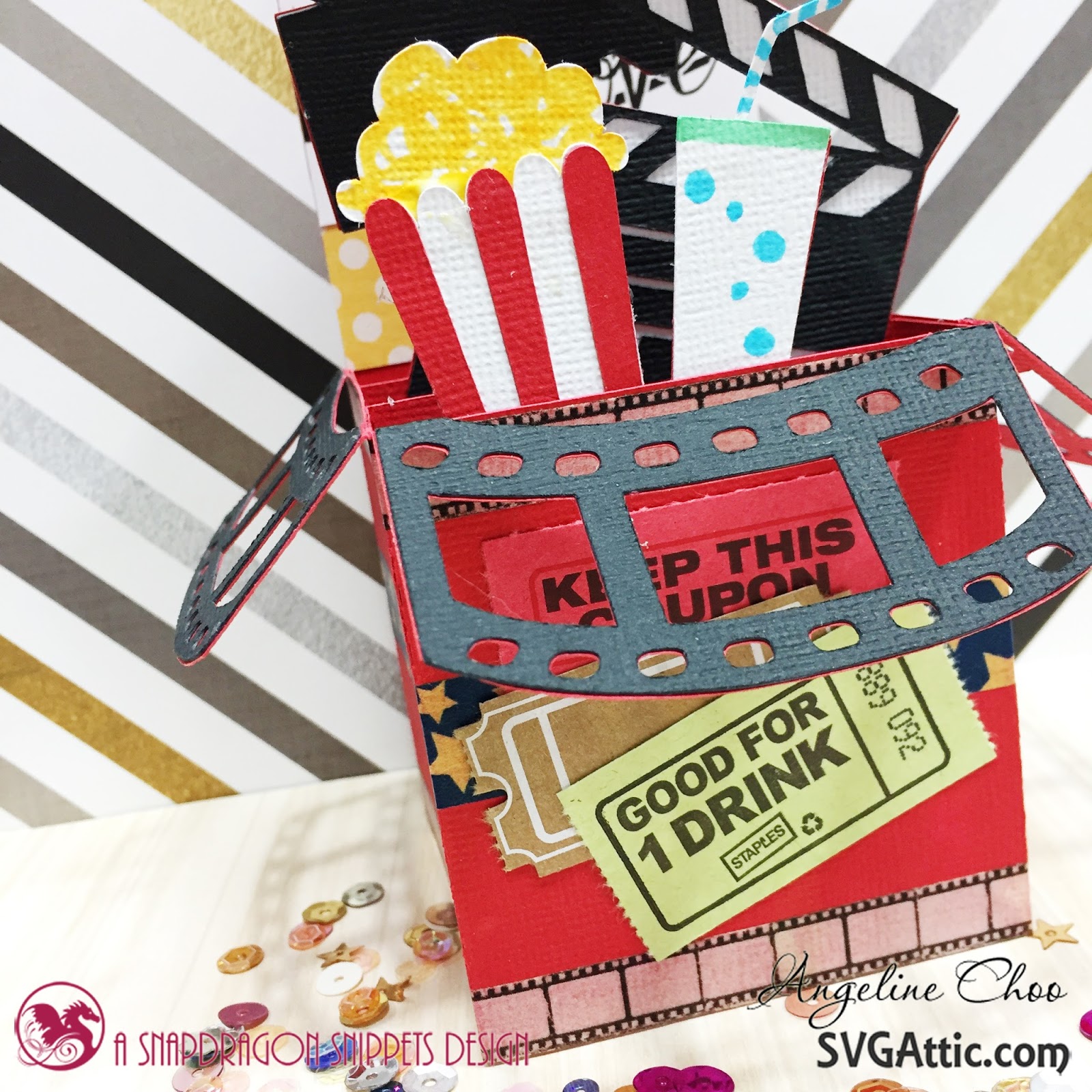 SVG Attic Blog: Love Movie Box Card with Angeline