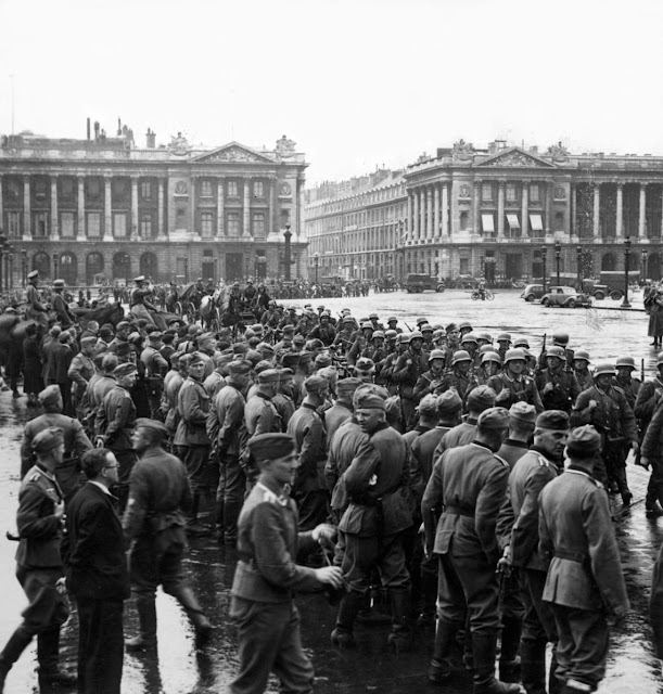 Men of Wehrmacht: German Soldiers Gather on the Place de la Concorde