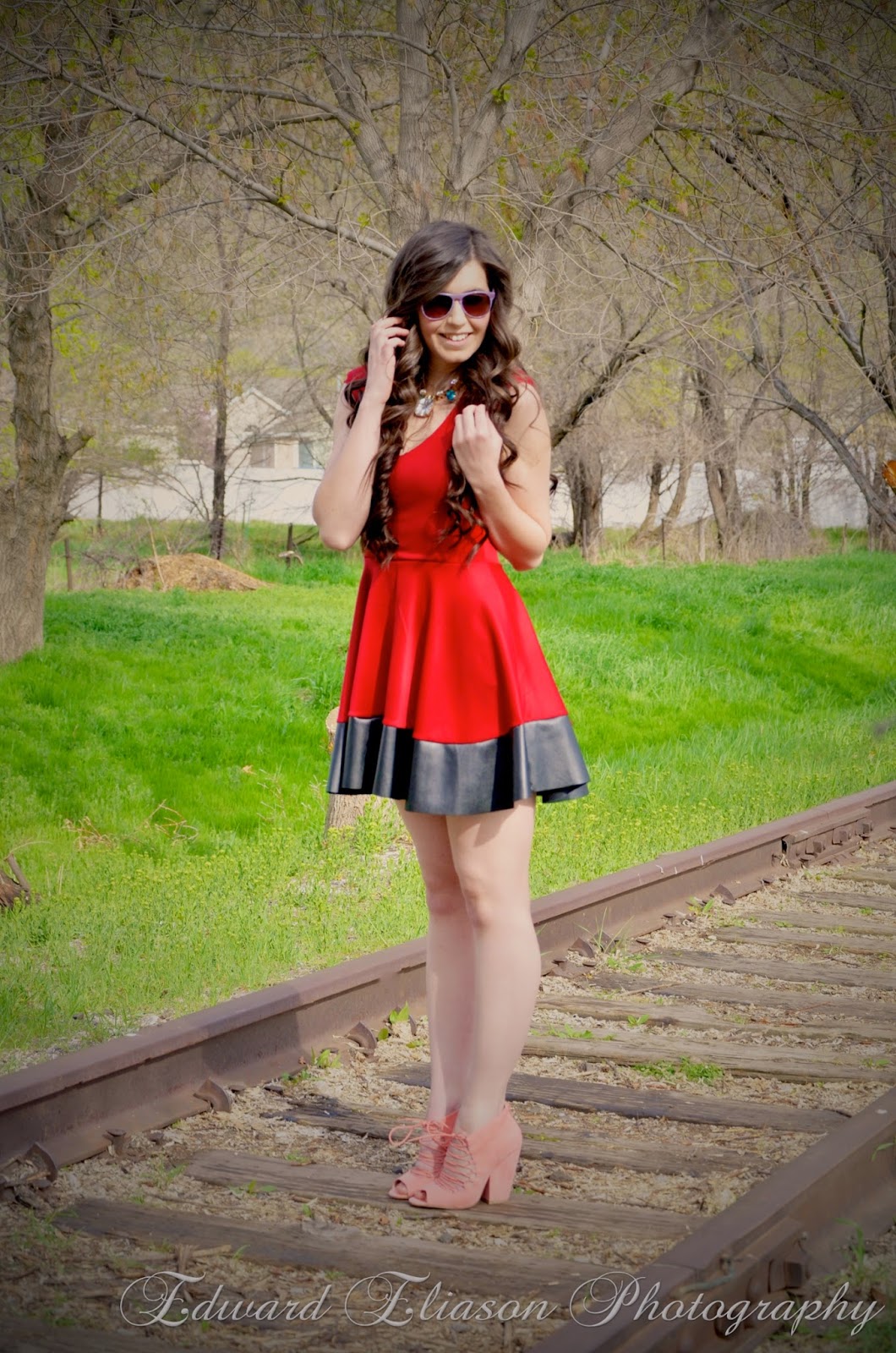 Love, Iris: Raspberry Skater Dress Featuring StyleScan
