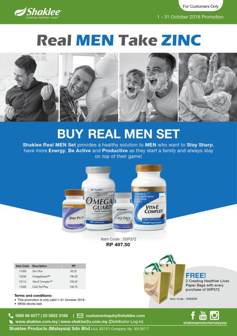 Zinc Plus Shaklee & Set Kesihatan Dalaman Khas Untuk Lelaki | Umi Nazrah
