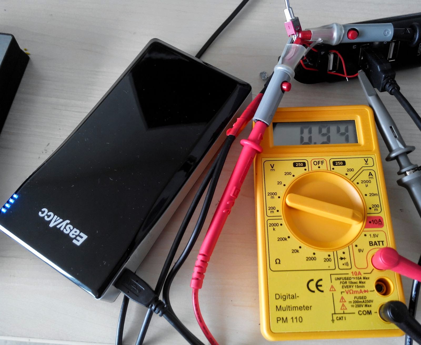 Building a cheap USB power measurement device + analysing some USB chargers