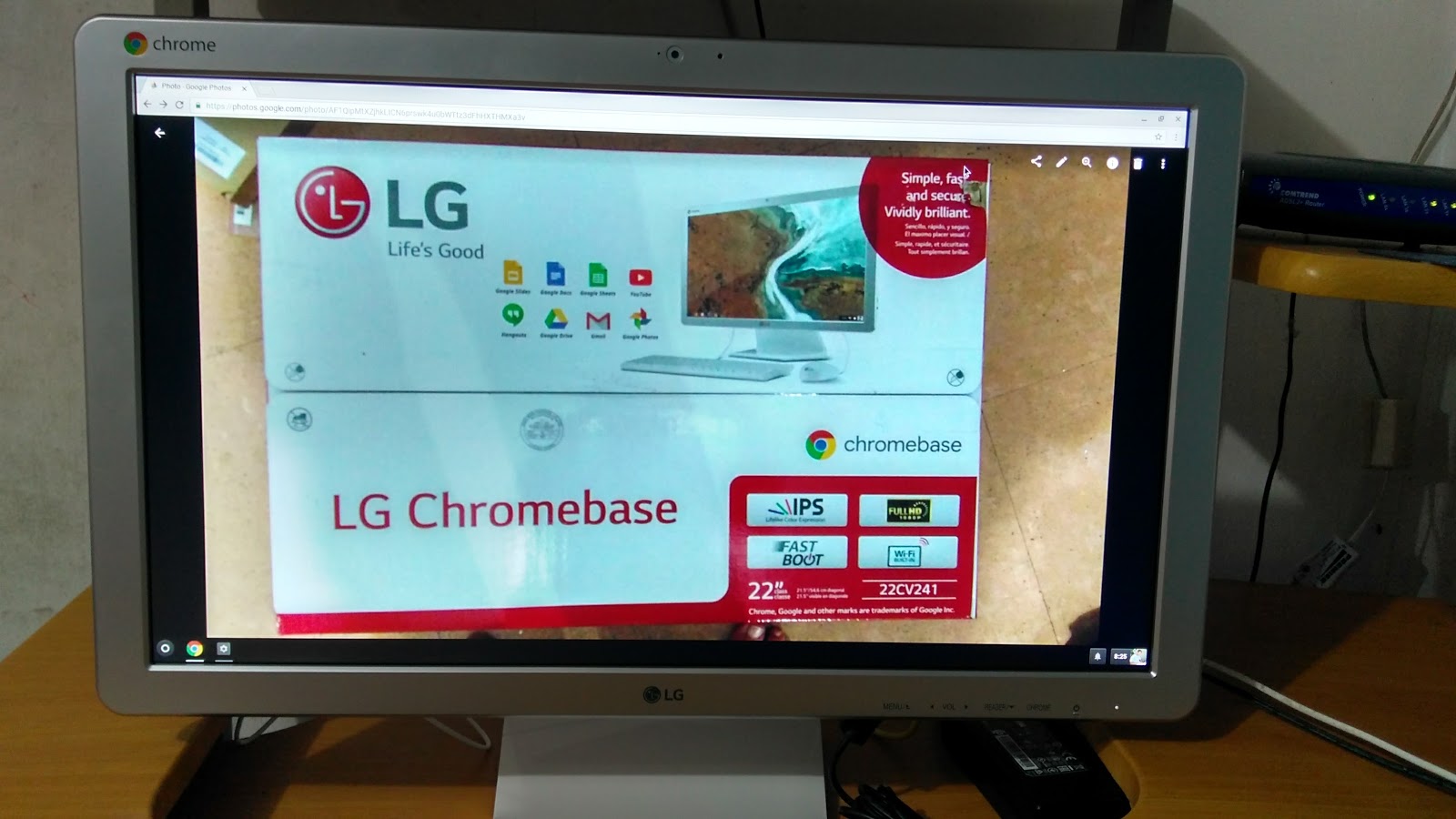 LG Chromebase 22CV241 first light