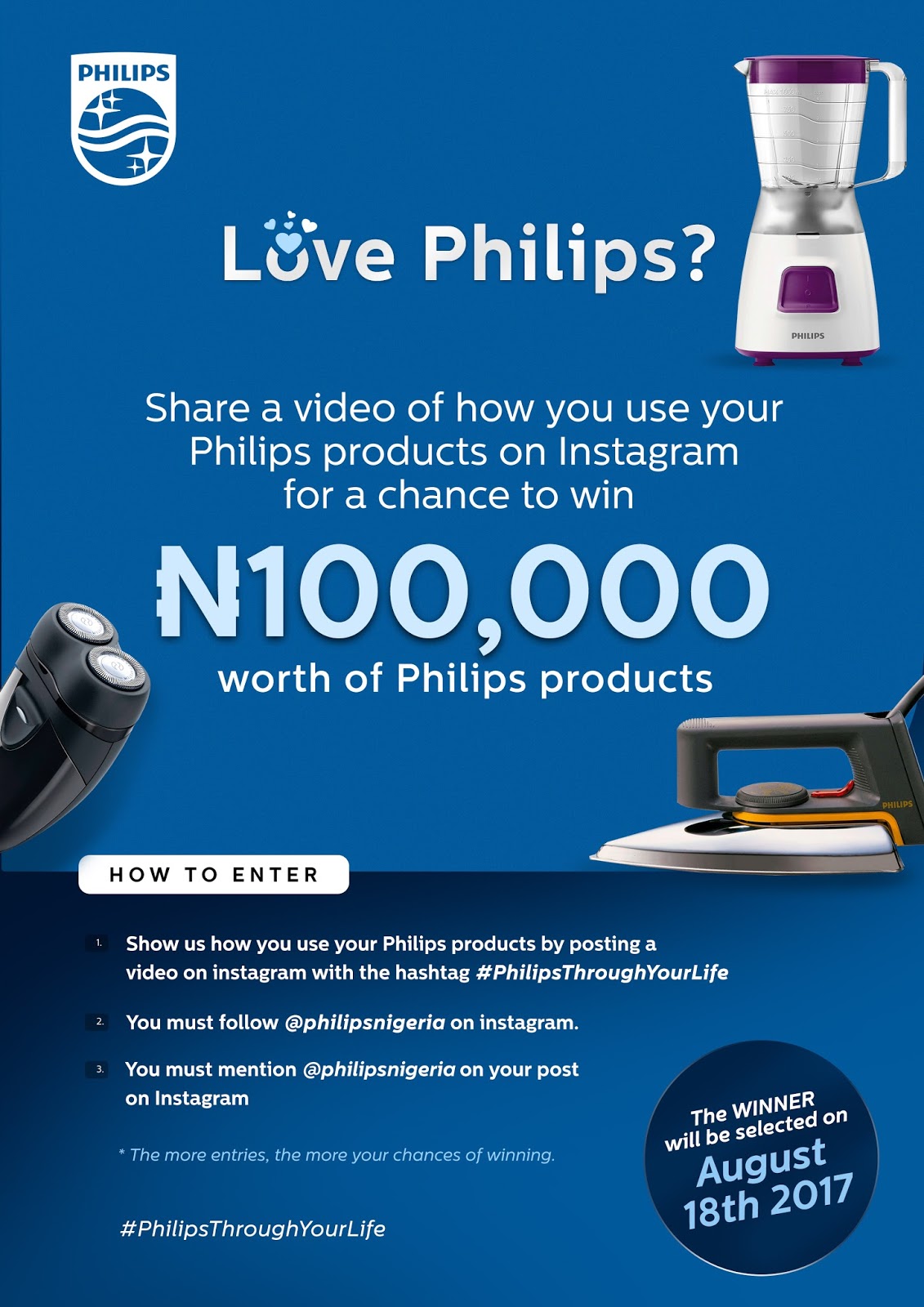 WIN N100,000 WORTH OF PHILIPS PRODUCTS EVERY TWO WEEKS STARTING TODAY ...