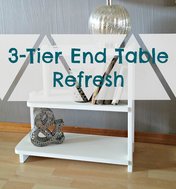 Before and After - 3-Tier End Table Makeover - Little Vintage Cottage