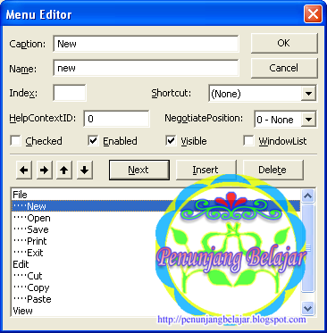 Cara Membuat Menu Bar Dengan Visual Basic 6.0 | Penunjang Belajar