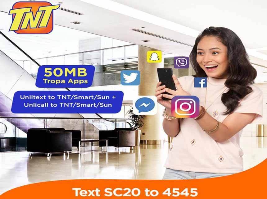 TNT SC20 or Super Combo 20 – 2 days Unli Call and Text for only P20