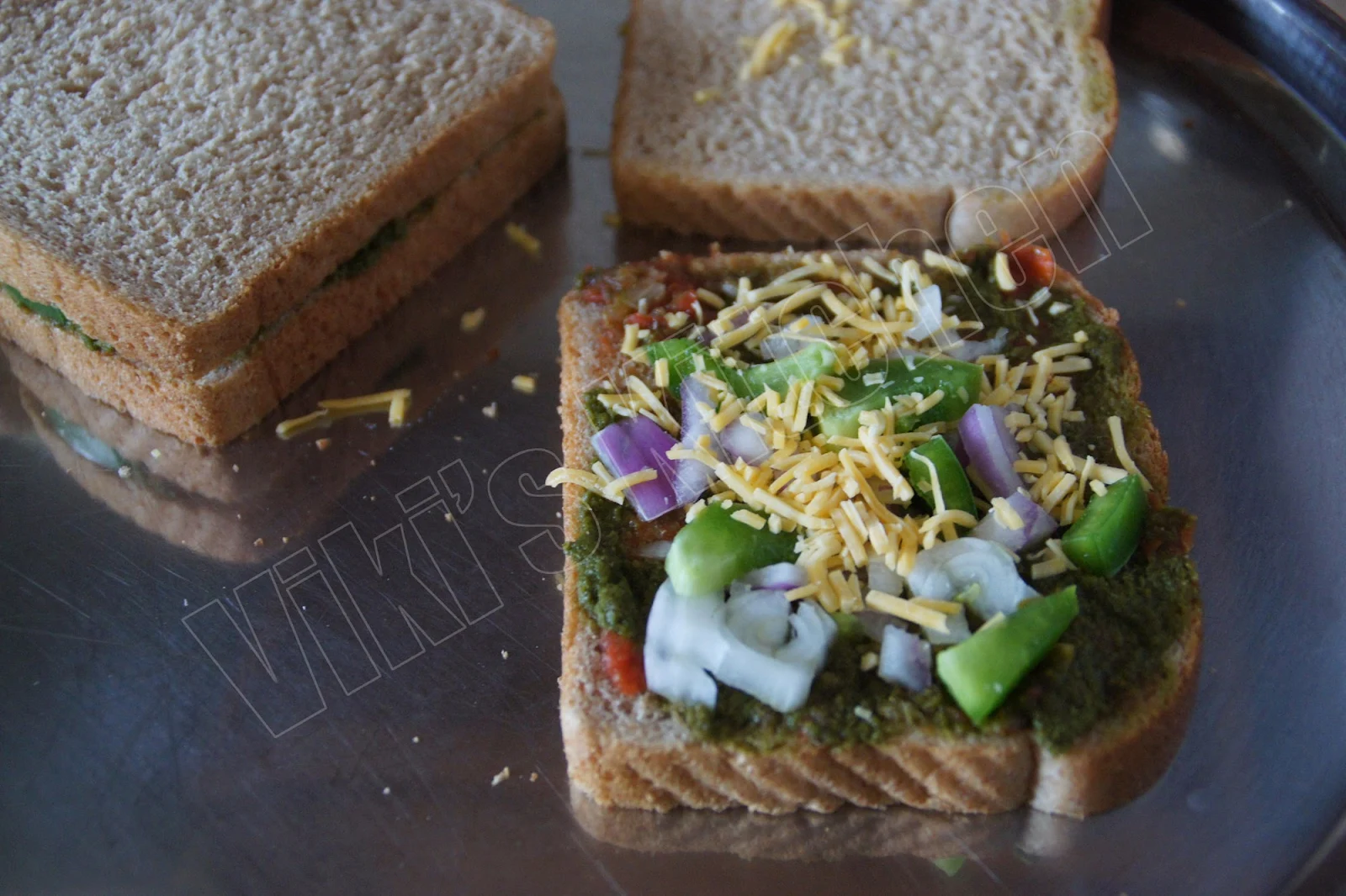 Viki 's Kitchen: Capsicum Panini in Indian flavor