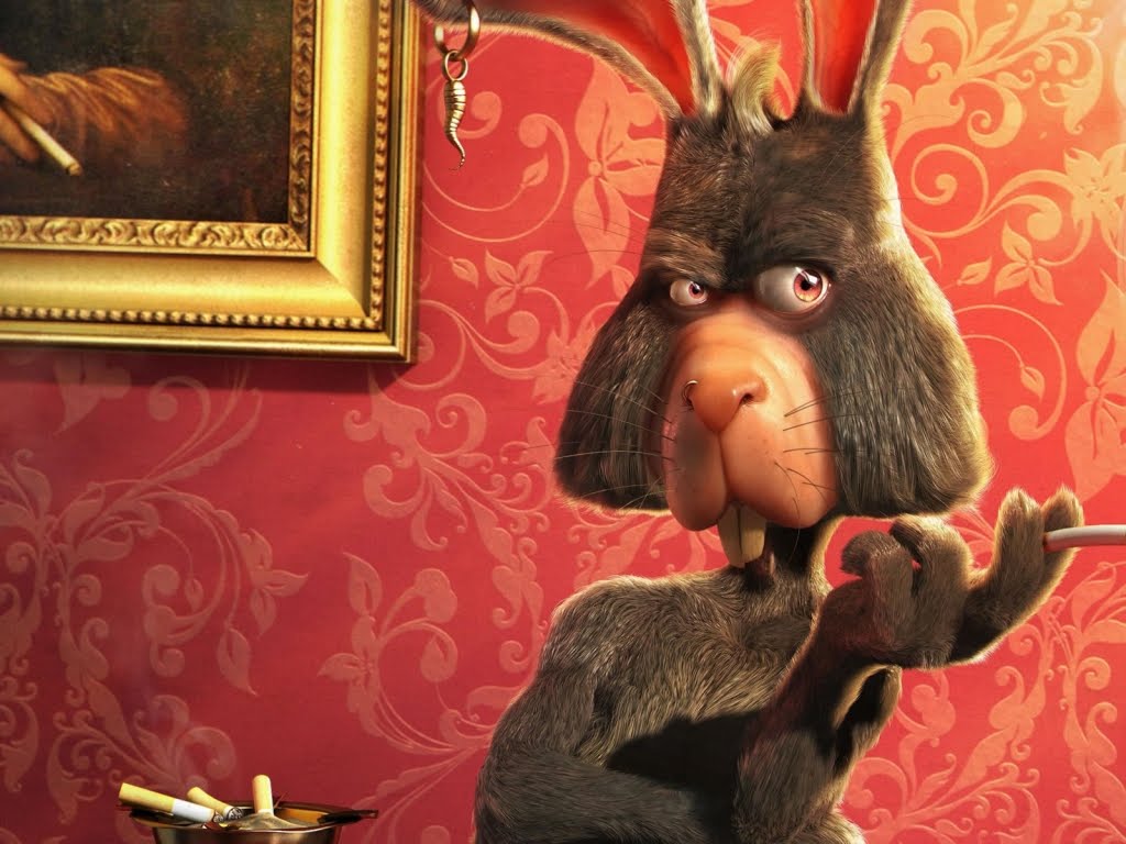 HD Wallpapers: Crazy Rabbit Smoking in Silece