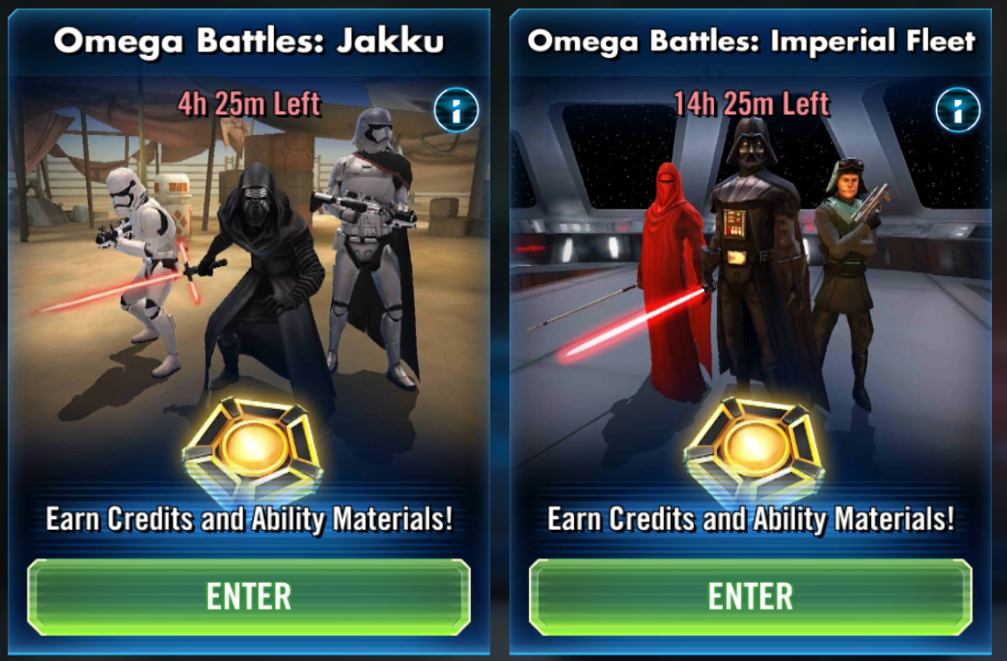Star Wars: Galaxy of Heroes Blog: Omega Mat Crystal Refreshes.....Good ...