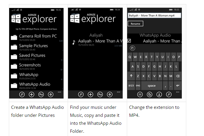 how to send mp3 files in Whatsapp