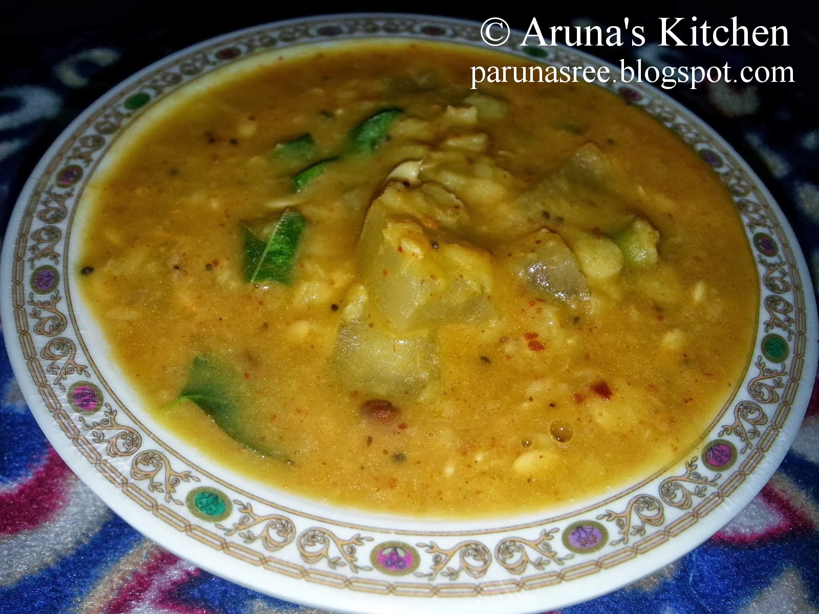 Aruna's Kitchen: Dosakaya Pappu - Yellow Cucumber Dal Recipe