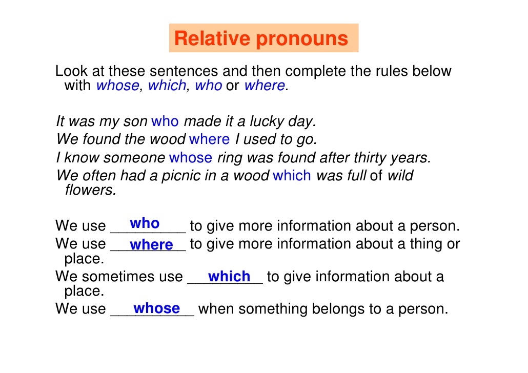 Con lápiz y papel: Relative pronouns - A2