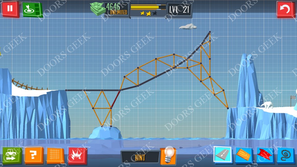 Build a Bridge! Level 21 Solutions ~ Doors Geek