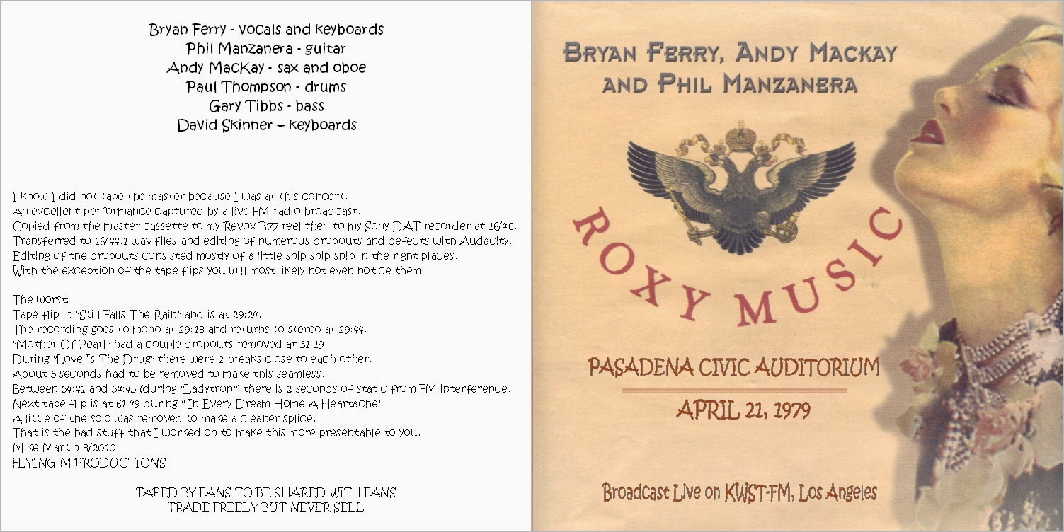 T.U.B.E.: Roxy Music - 1979-04-21 - Pasadena, CA (FM/FLAC)