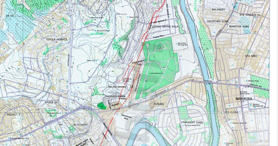 Filipino Bum: Marikina Map West Valley Fault Line