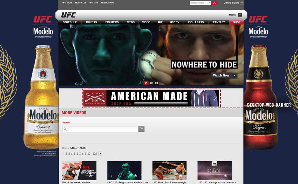 Willard Kill Creative: American Brand Web Ads Featured on UFC.com