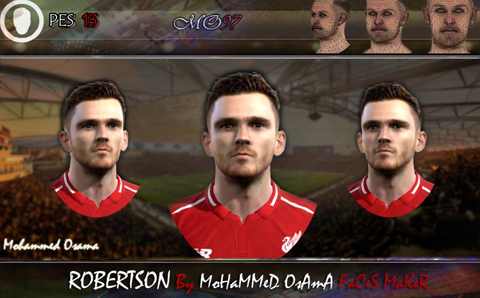 pes-modif: PES 2013 A.Robertson face by Mohammed Osama Faces Maker