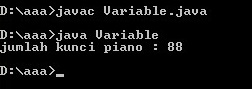 Perbedaan variable dan konstanta serta contoh program java nya.