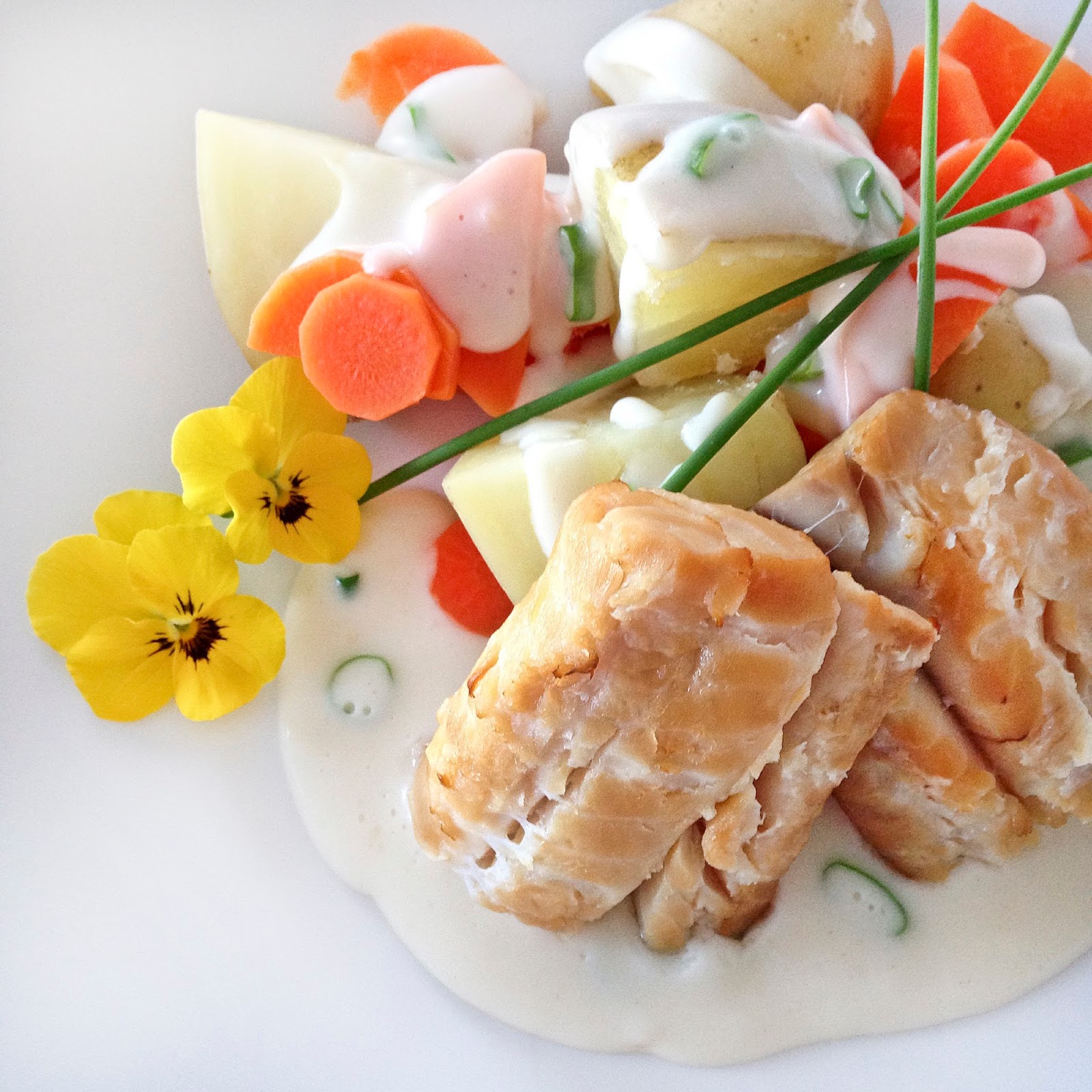 Røkt torsk med hvit saus