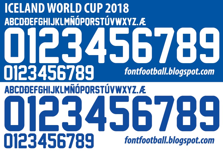 FONT FOOTBALL: Font Vector Iceland World Cup 2018 kit