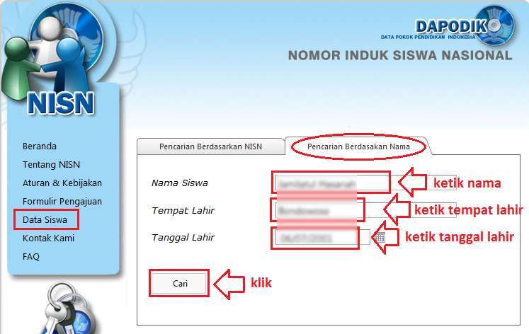 Cara Mudah Mencari NISN Siswa di Internet | OPERATOR SEKOLAH TAMAN ...