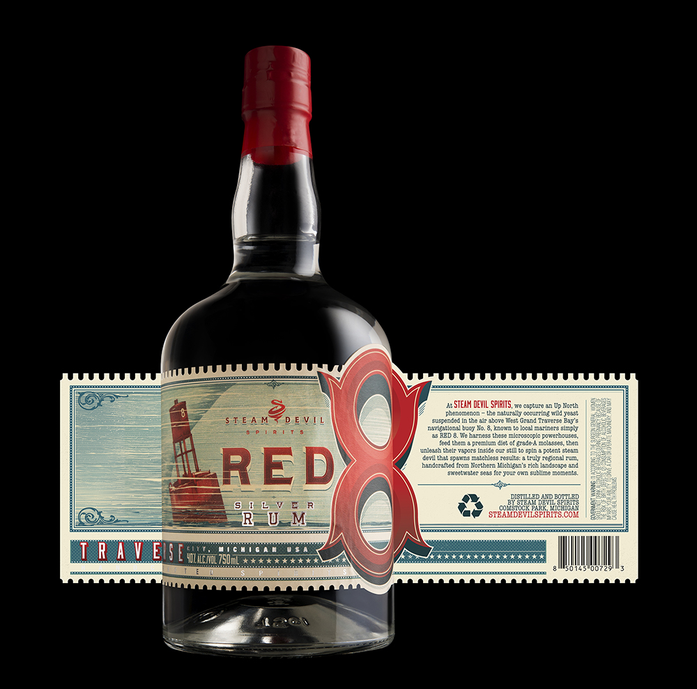 Red 8 Rum for Steam Devil Spirits on Packaging of the World - Creative ...