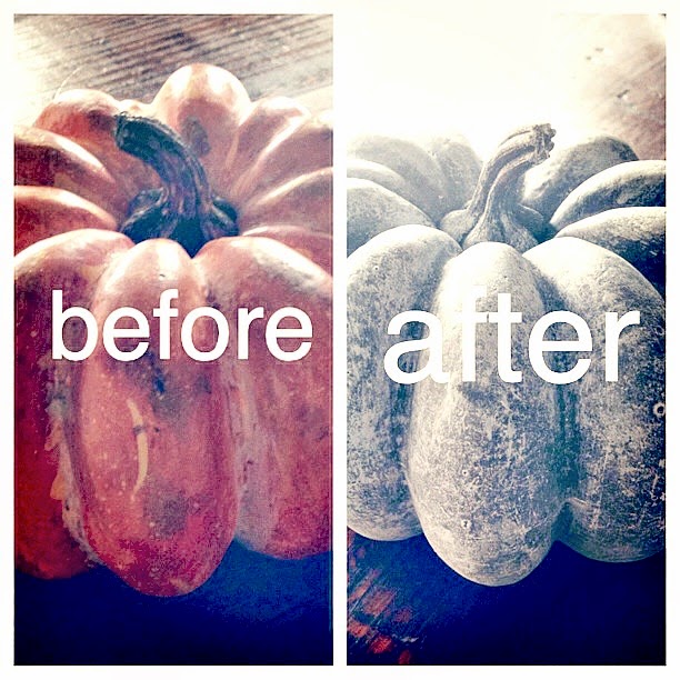 whimsy girl: From Orange to Gray: {Easy Pumpkin Transformation}