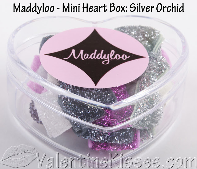 Valentine Kisses: Maddyloo Mini Heart Box in Silver Orchid - hair ties ...