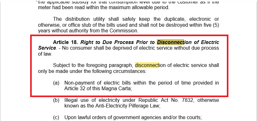 Electricity Matters: Disconnection