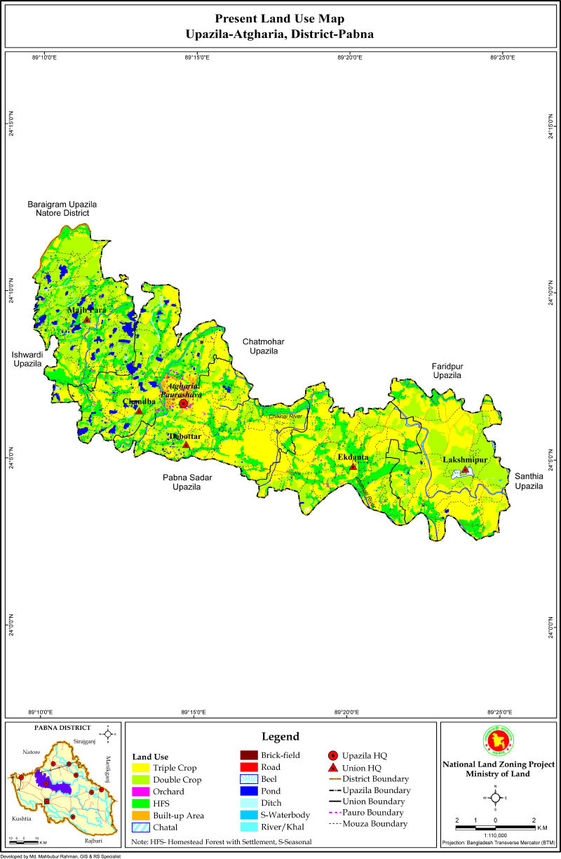 Mouza & Land Use Maps of Atghoria Upazila, Pabna, Bangladesh - Tourism ...