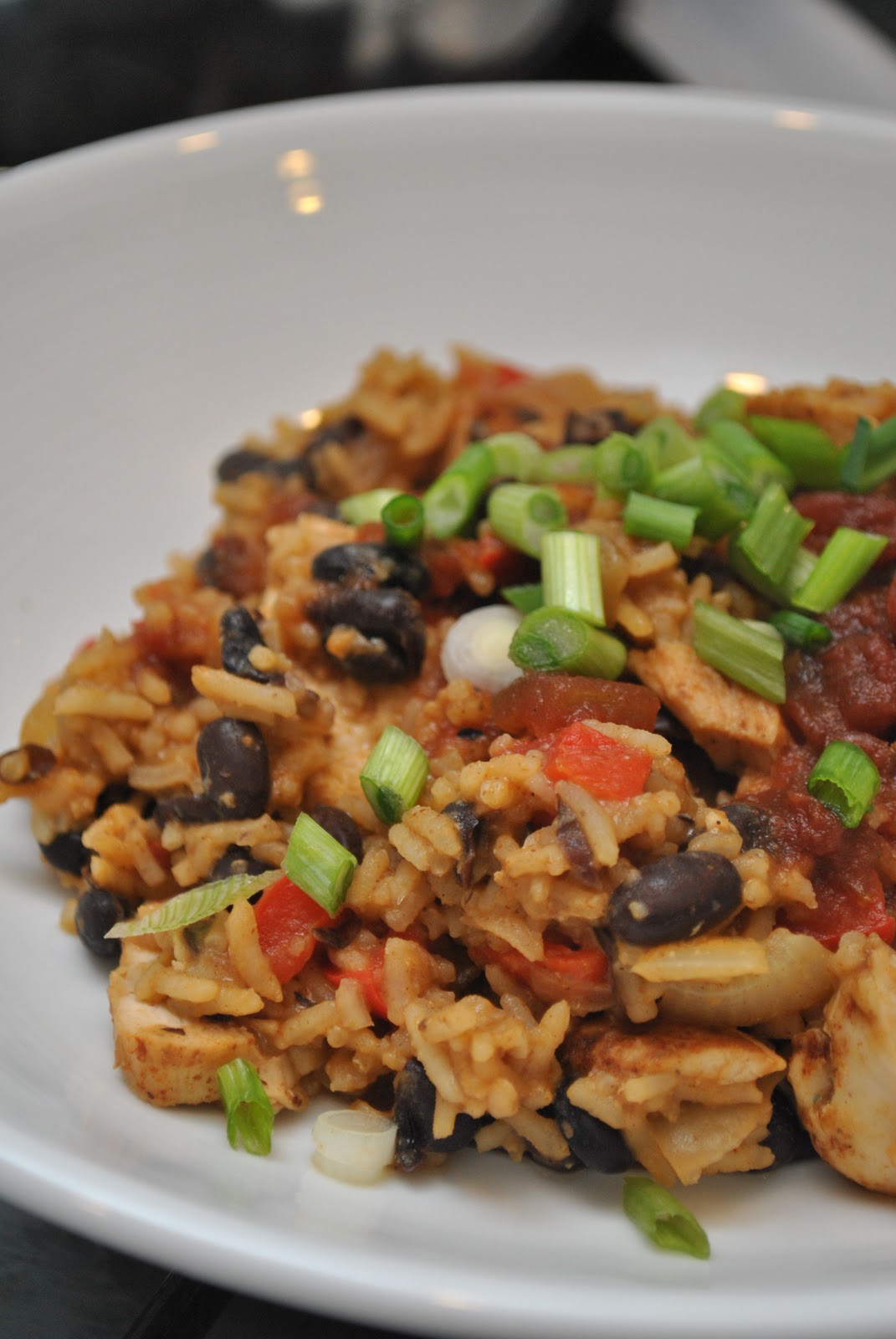 My Table, Their Table: Red Chile Chicken and Rice with Black Beans