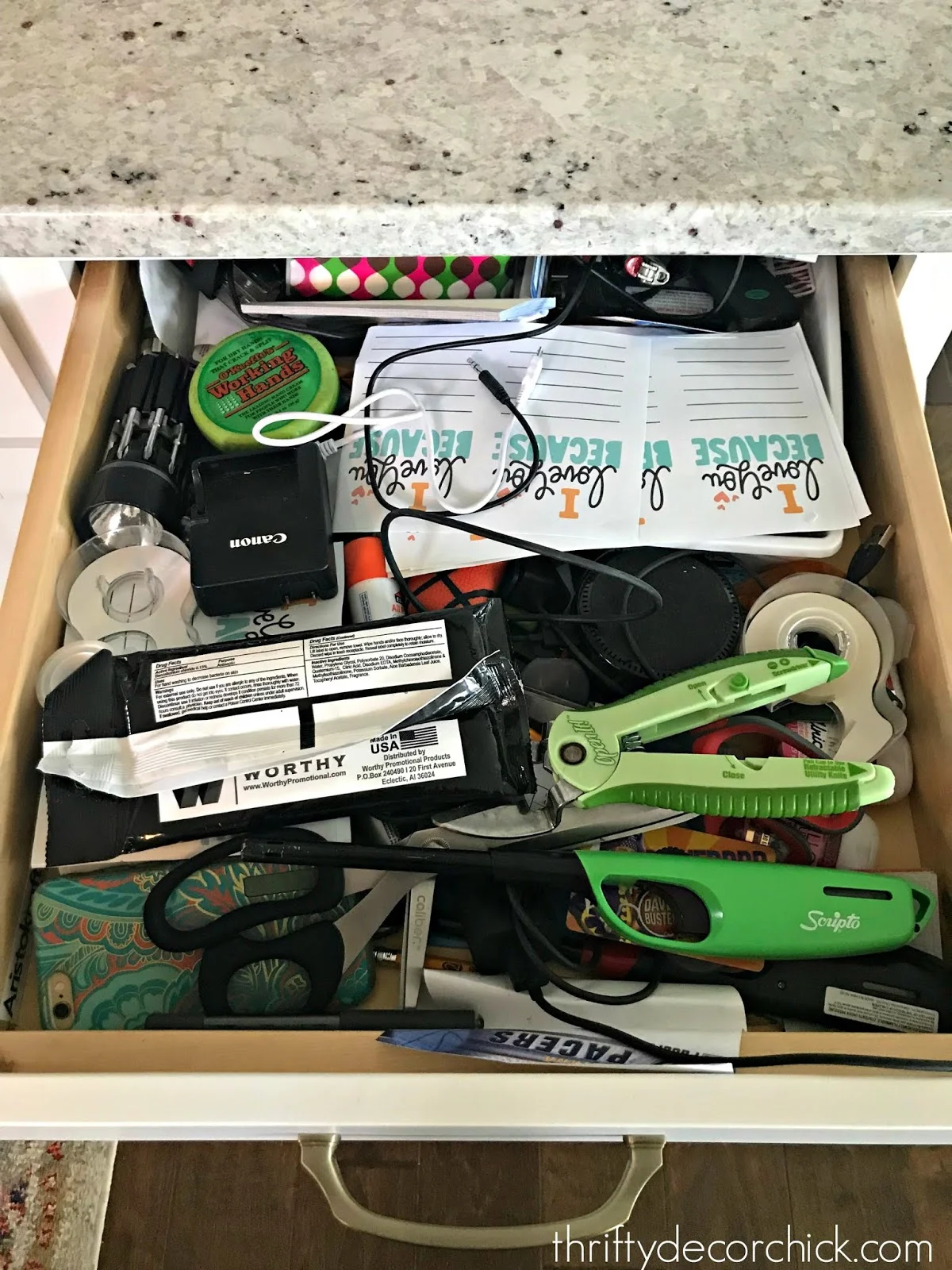 The junk drawer: from chaos to organized | Thrifty Decor Chick ...