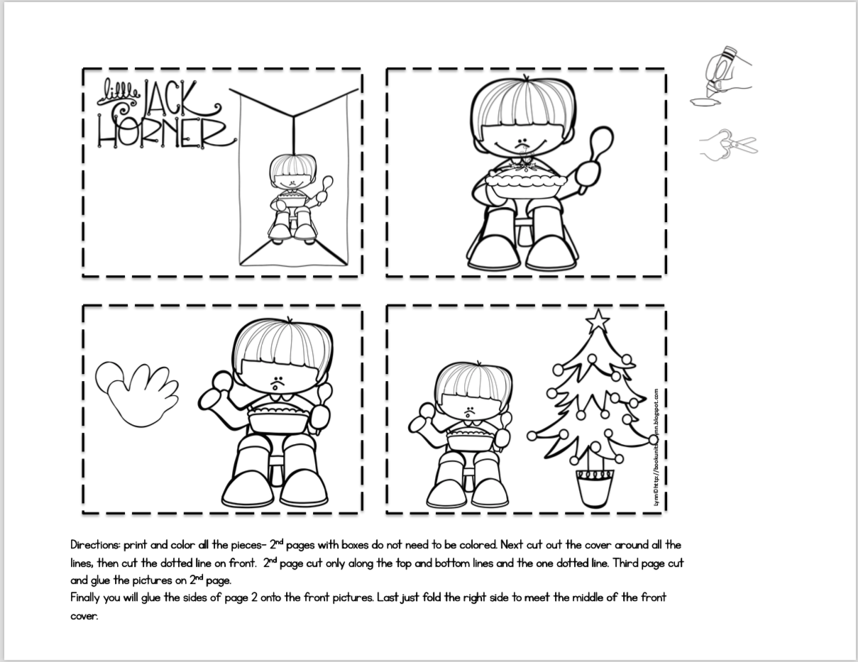 LITTLE JACK HORNER TODDLER LARGE SEQUENCE CRAFT ~ Book Units by Lynn