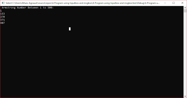 16 Program To Print 1 To 500 Armstrong Numbers Using For Loop In Vbnet ~ Coding Atharva