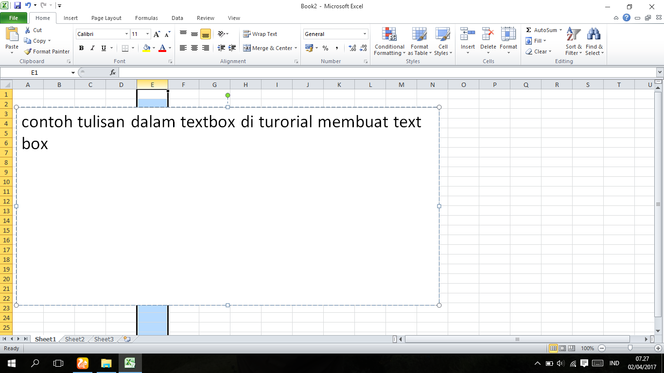 Tutorial membuat textbox pada MS Excel 2007 - bukan blog biasa