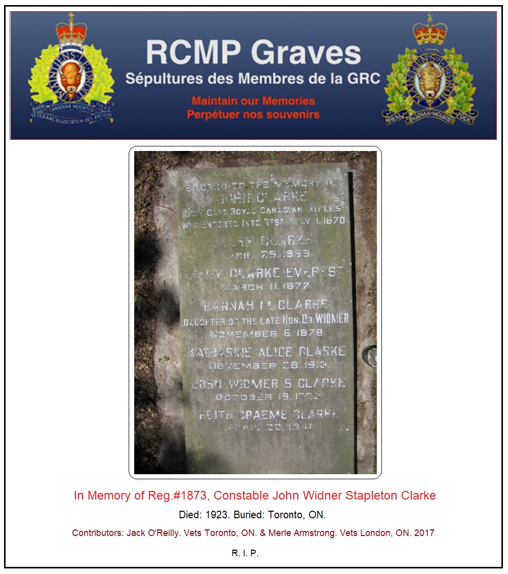 RCMP/GRC Grave Discovery & Information Website: www.rcmpgraves.com: In ...