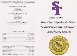 Skidmore Signal: Program for S-T Groundbreaking Ceremony