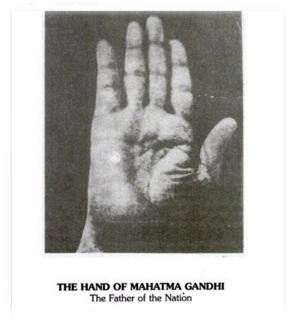 Hand Image Of Mahatma Gandhi (Bapu) Indian Palmistry Hast Rekha ...