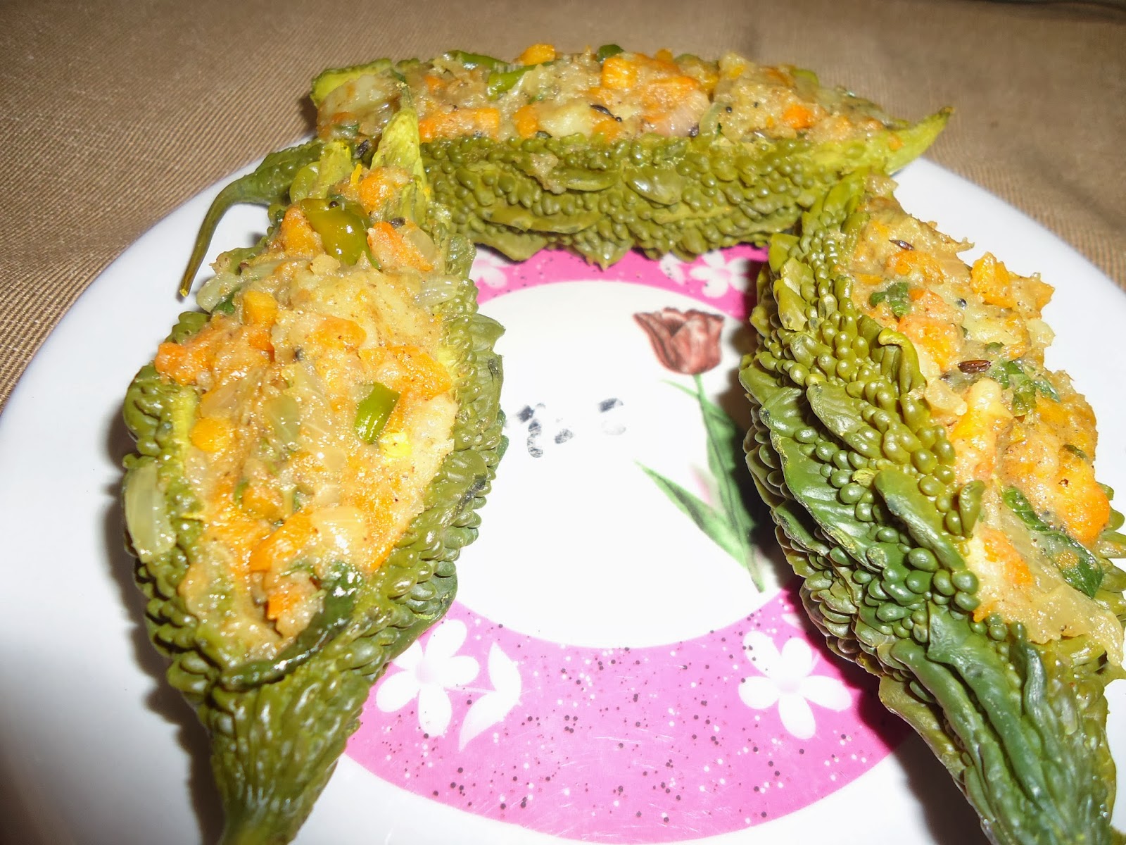 Kusuma's Abhiruchi: Vegetable Stuffed Karela