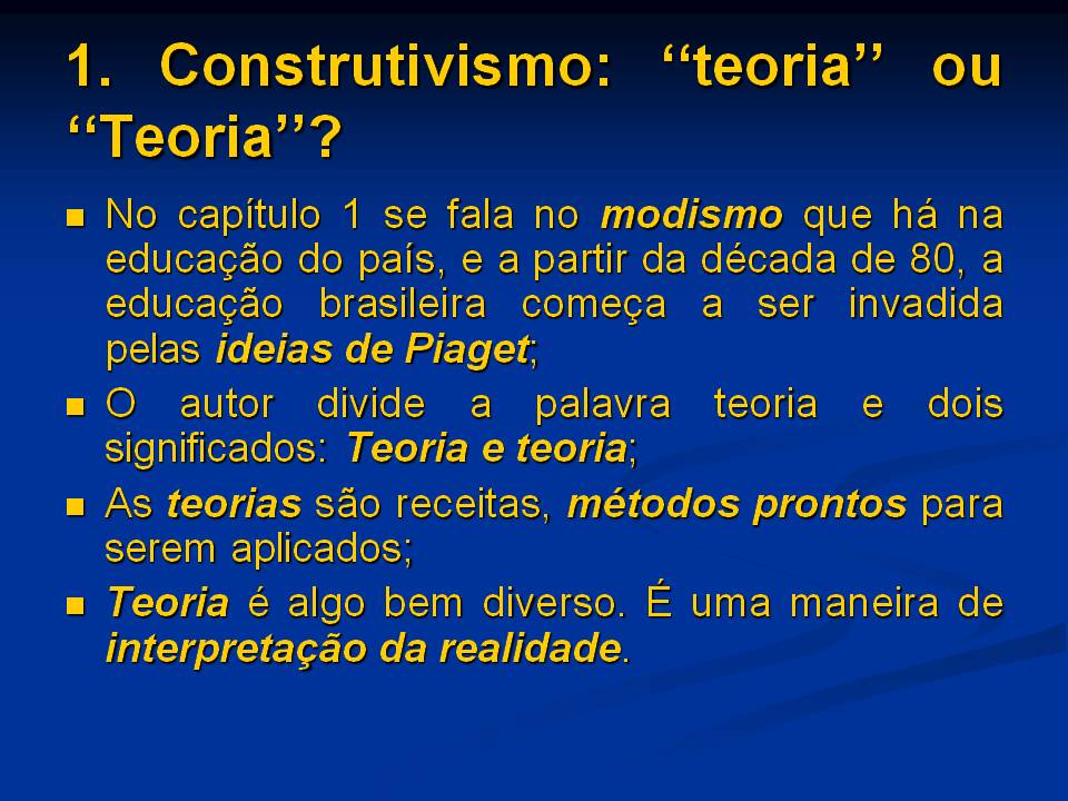 Compartilhando e Tecendo Saberes: O construtivismo e a Educação ...